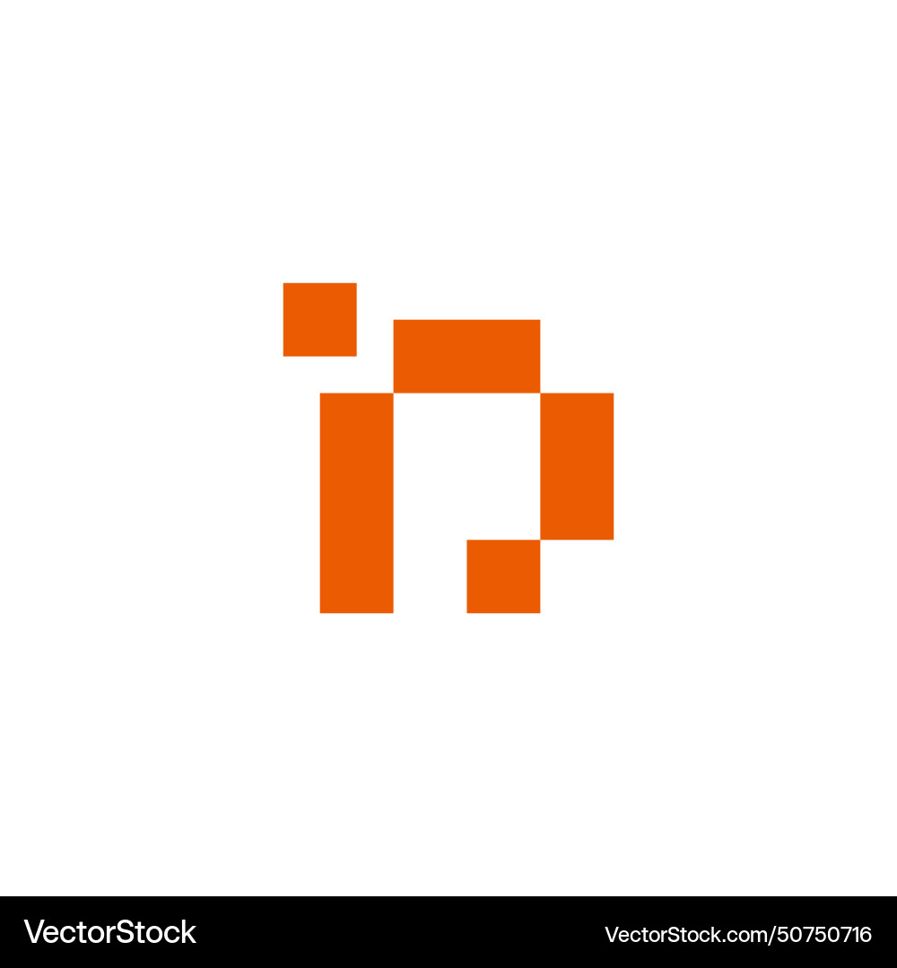 Letter p open box carton logo Royalty Free Vector Image