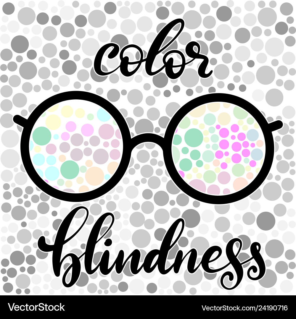 Lettering of color blindness Royalty Free Vector Image