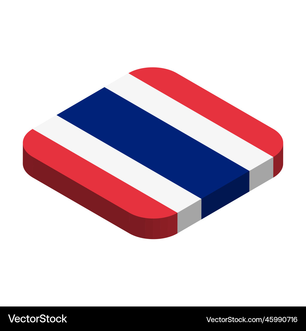 Rounded square isometric flag of thailand Vector Image