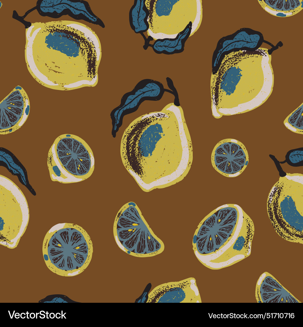 Texture stylized pattern with lemons and limes Vector Image