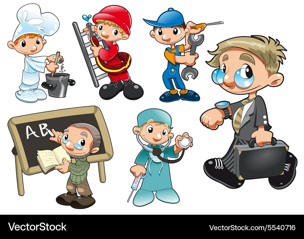 Types of workers Royalty Free Vector Image - VectorStock