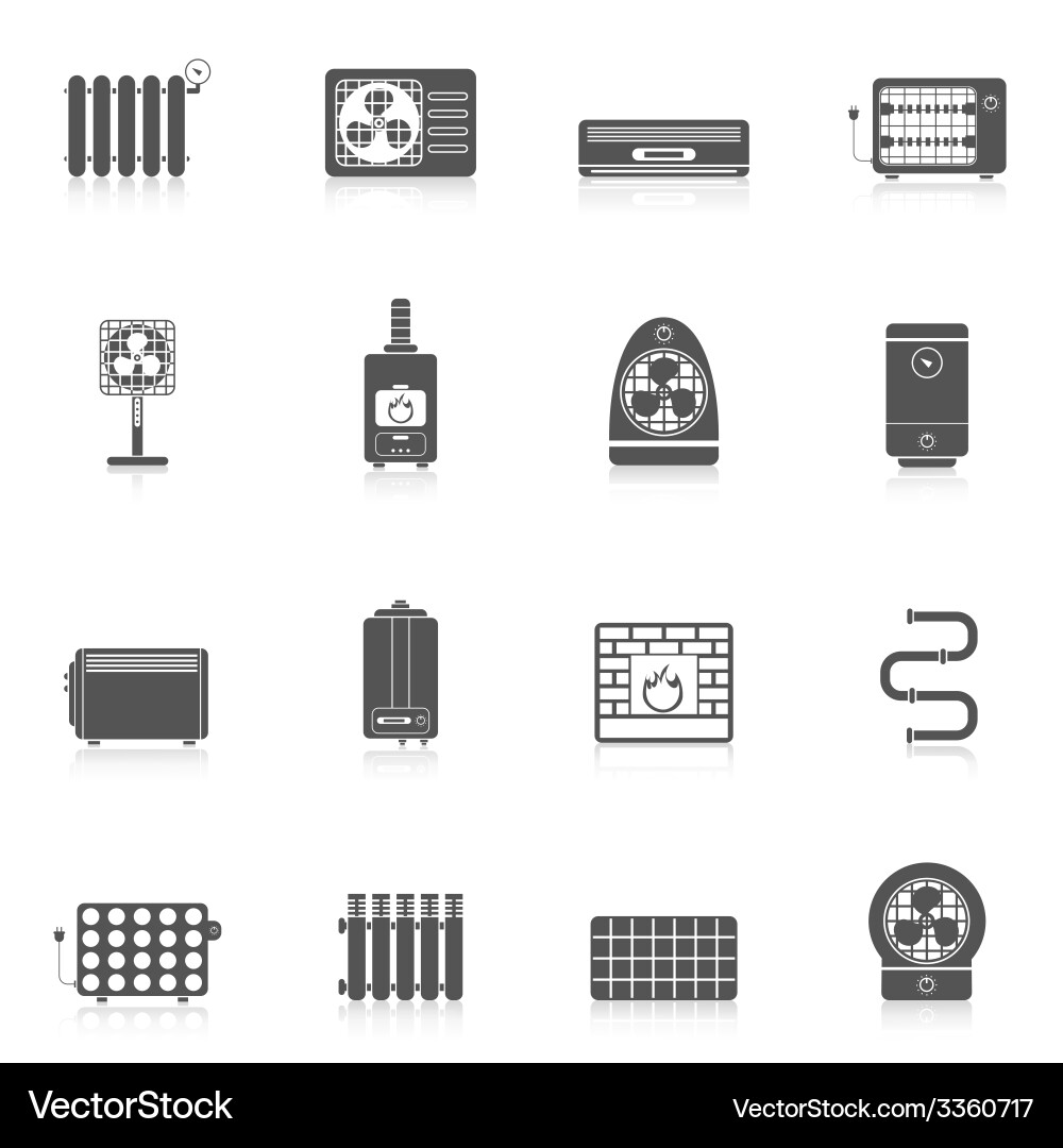 Air Conditioning & Heating Icons Royalty Free Vector