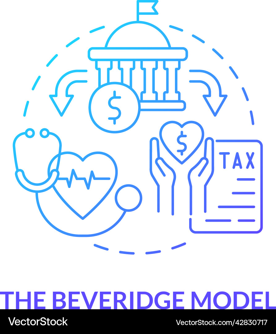 Beveridge model blue gradient concept icon Vector Image