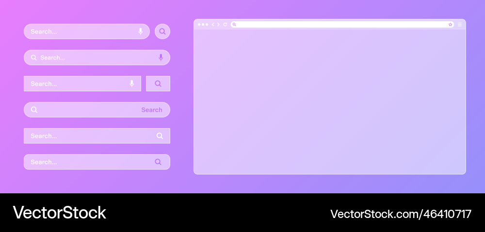 Blank transparent internet browser window Vector Image