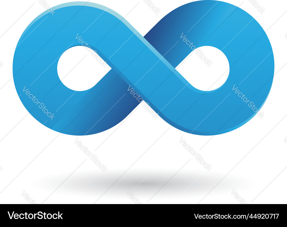 Blue shaded and thick infinity symbol Royalty Free Vector
