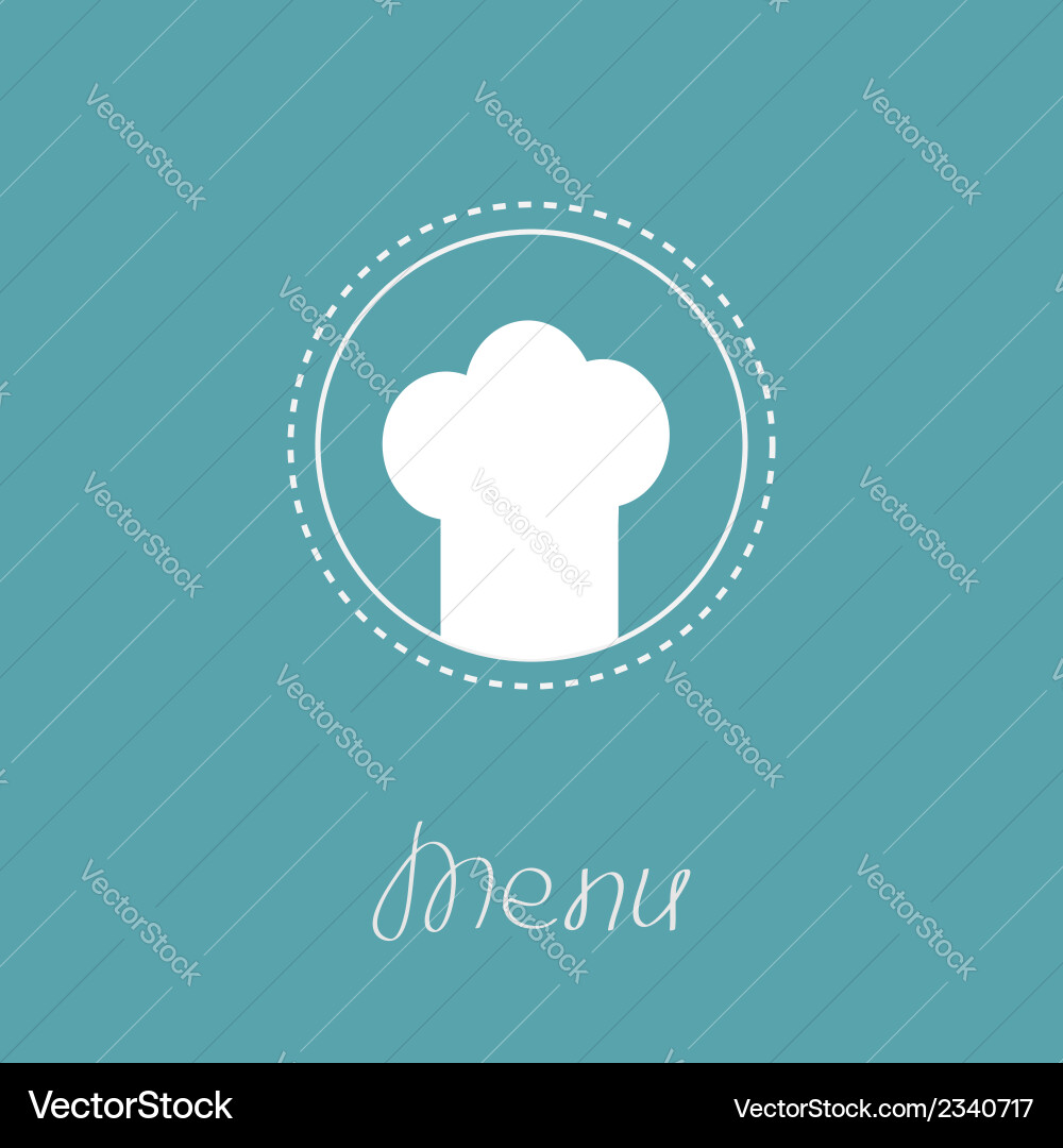 Chefhut im runden Strich Rahmen Menükarte Vektorbild