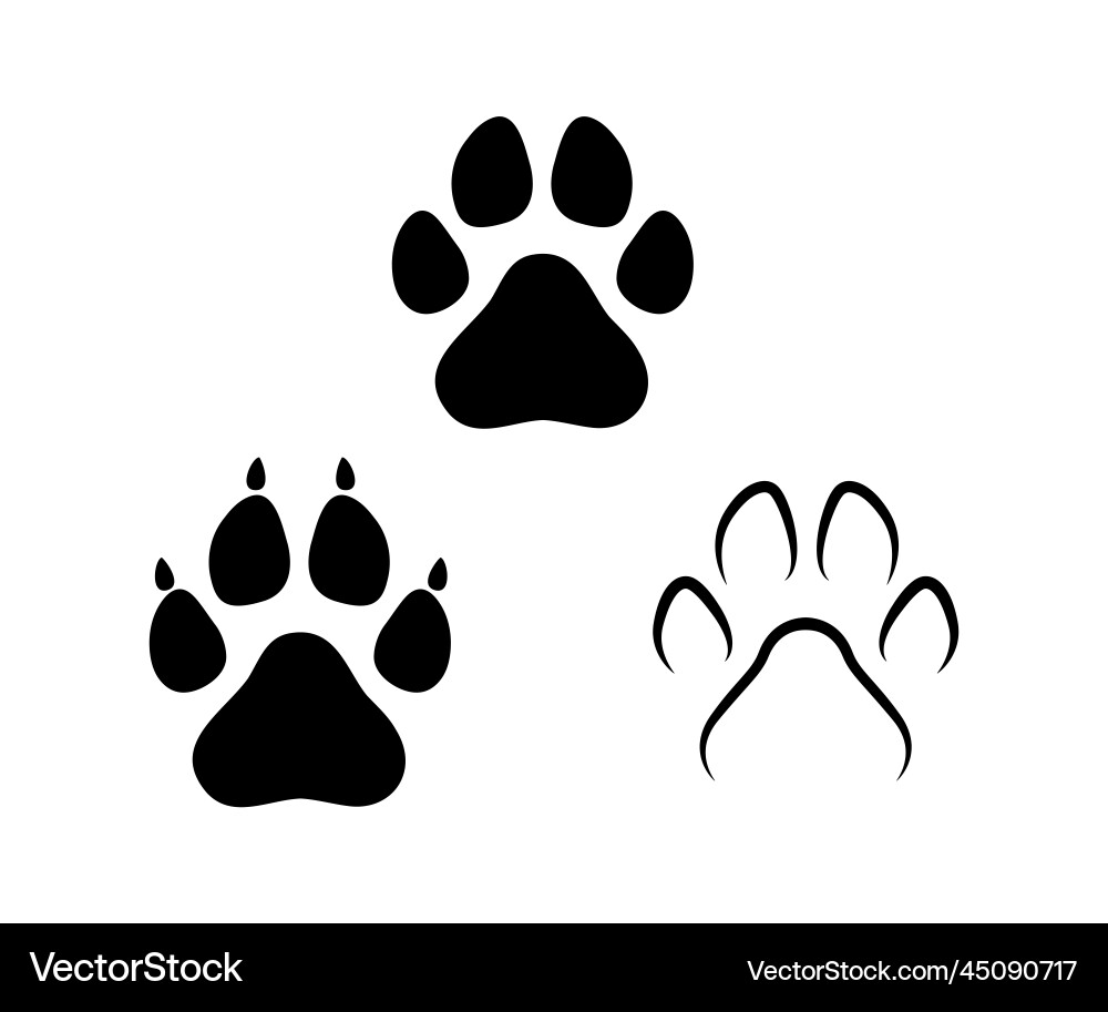 Cute dog paw icons icon Royalty Free Vector Image