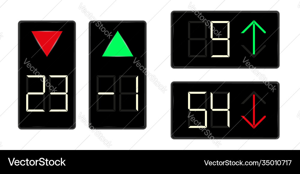 Elevator digital led table realistic Royalty Free Vector