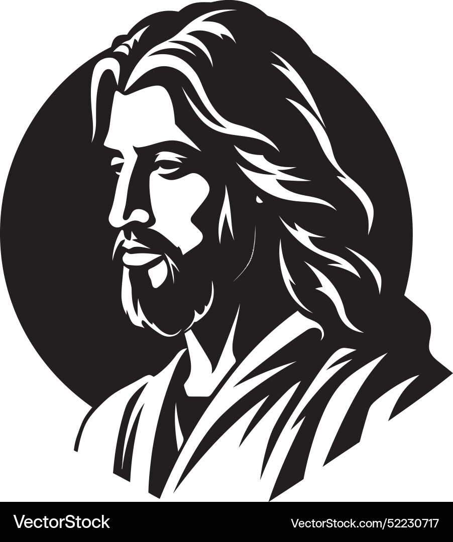 Jesus as a work of art visual meditation ink Vector Image