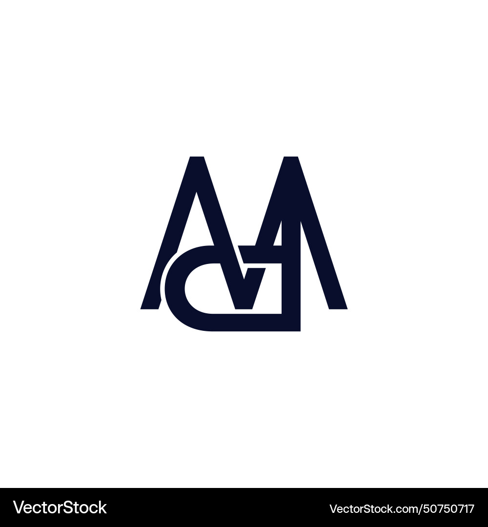 Letter md 3d flat overlap logo Royalty Free Vector Image
