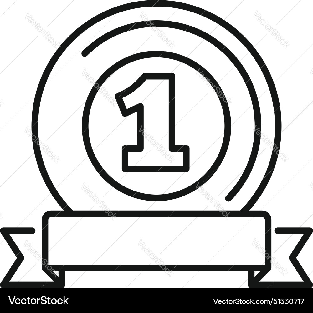 Number one award ribbon icon Royalty Free Vector Image