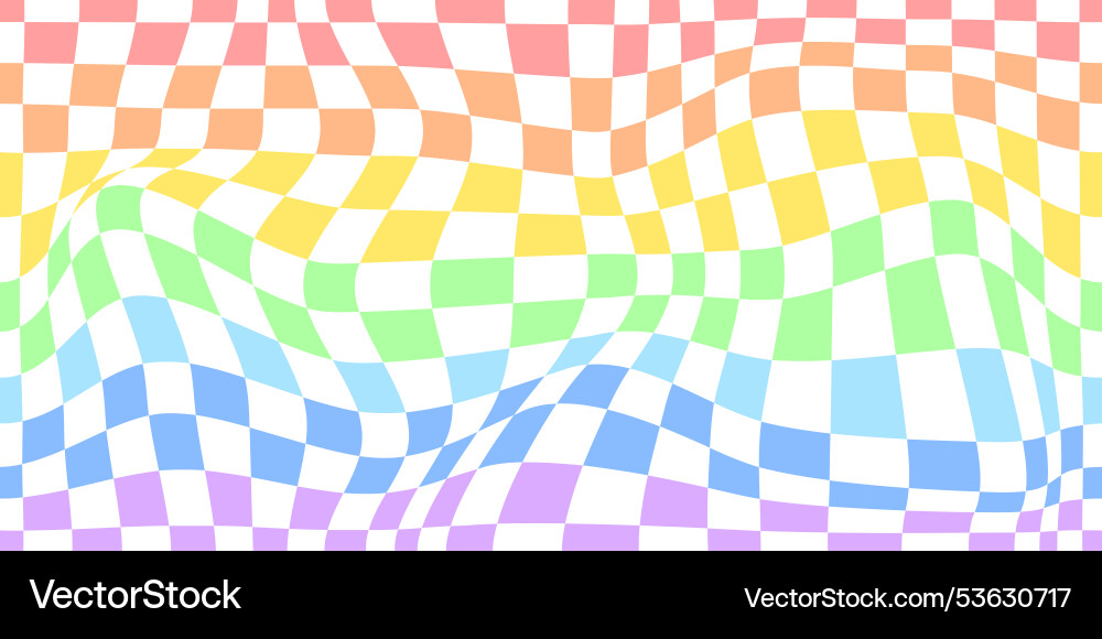 Psychedelic checkerboard rainbow Royalty Free Vector Image