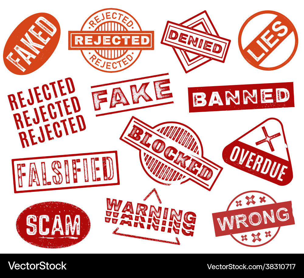 Warning Stamps - Red & Bold Royalty Free Vector Image
