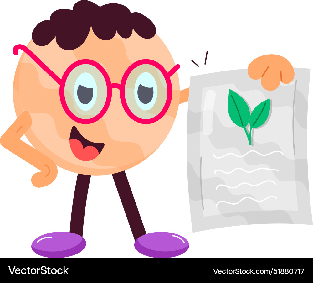 Weba cute botanist holding lab report flat style Vector Image