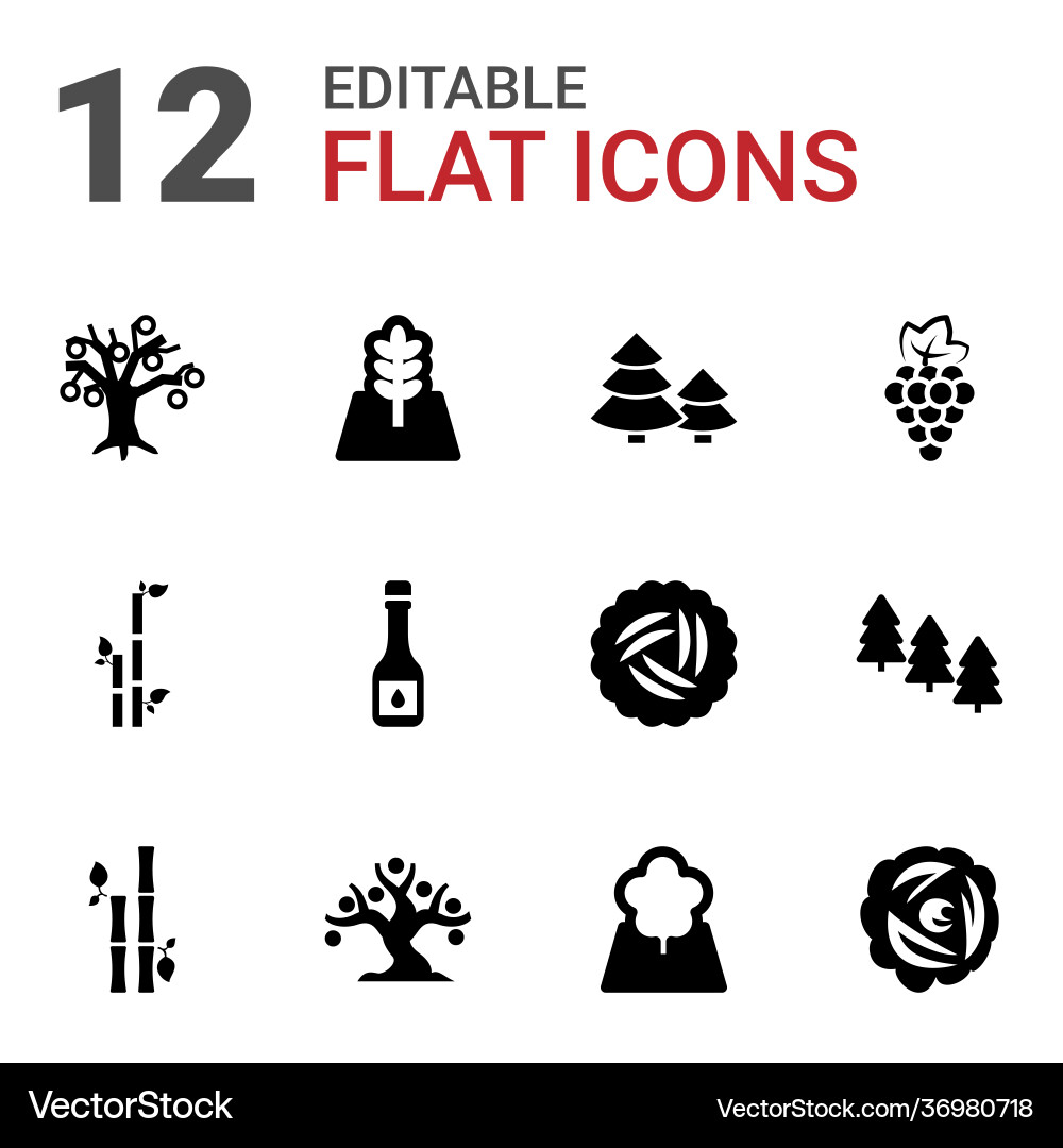 12 branch icons Royalty Free Vector Image - VectorStock