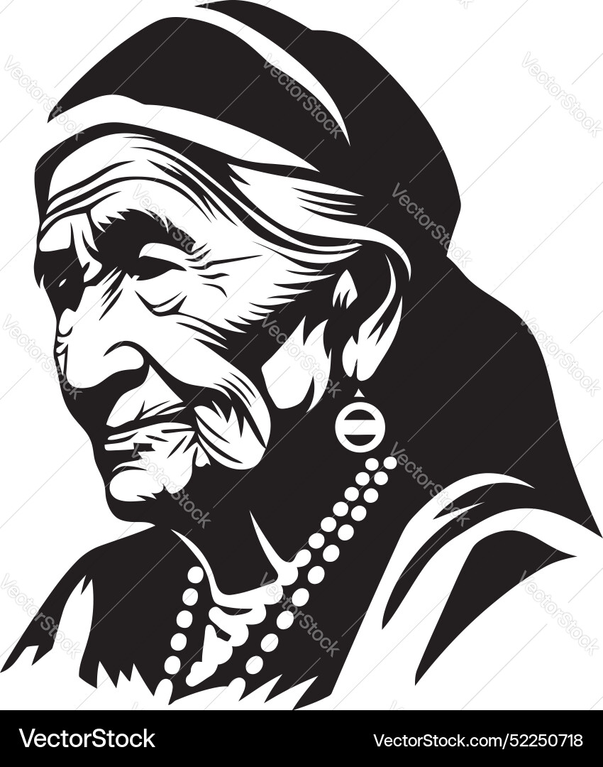 Aging gracefully monochromatic grandma symbol Vector Image
