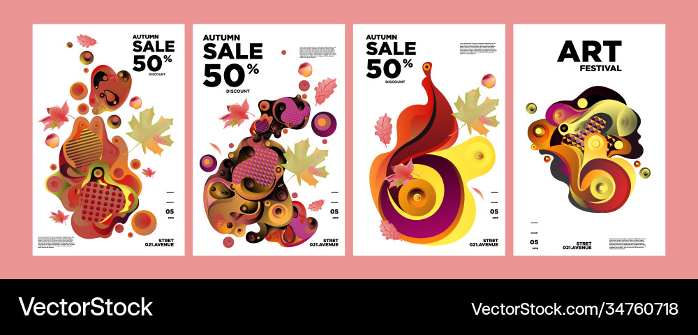 Autumn sale background layout decorate Royalty Free Vector