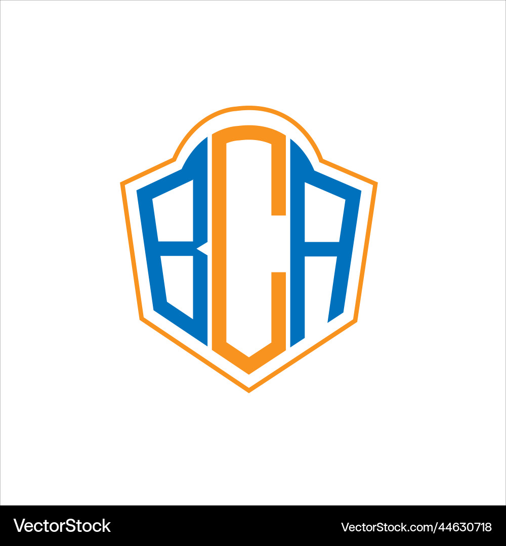 Bca abstract monogram shield logo design on white Vector Image