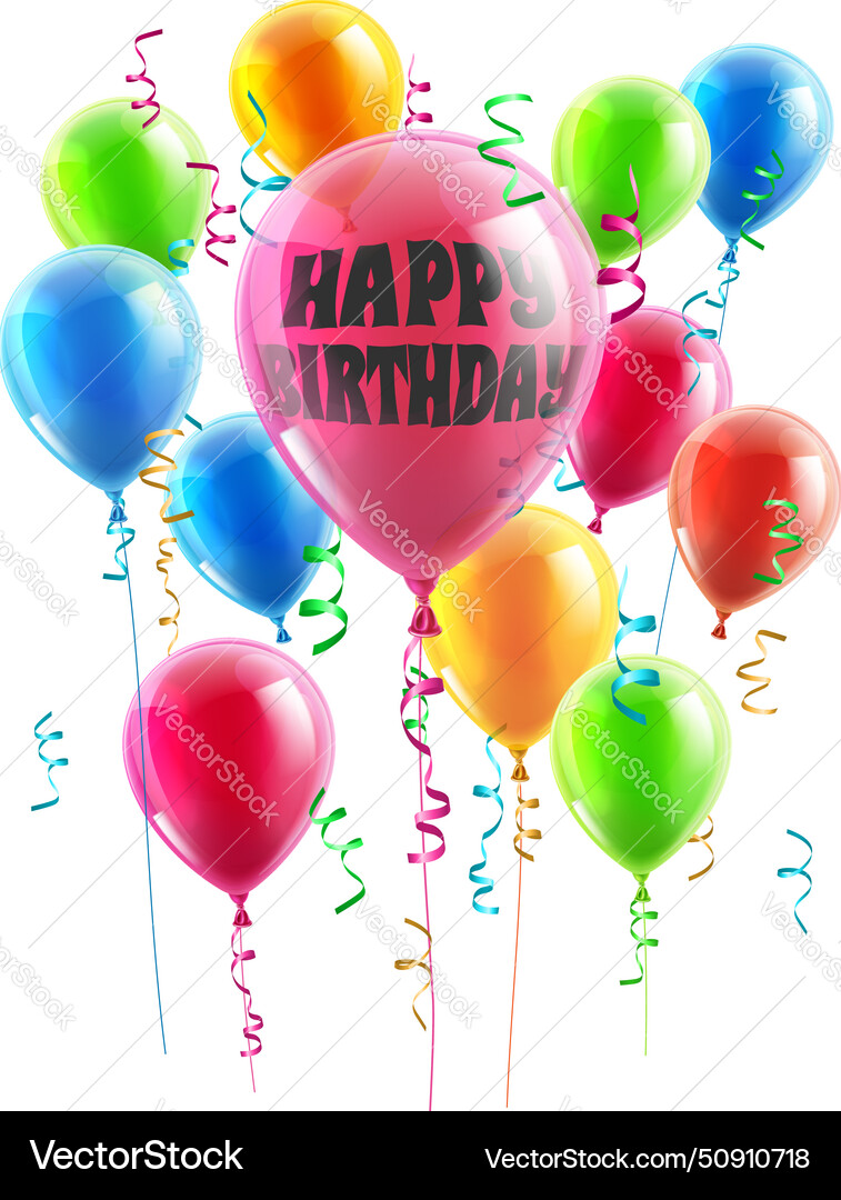 Birthday balloons Royalty Free Vector Image - VectorStock