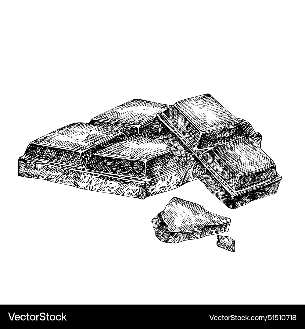 Chocolate bar graphic hand Royalty Free Vector Image