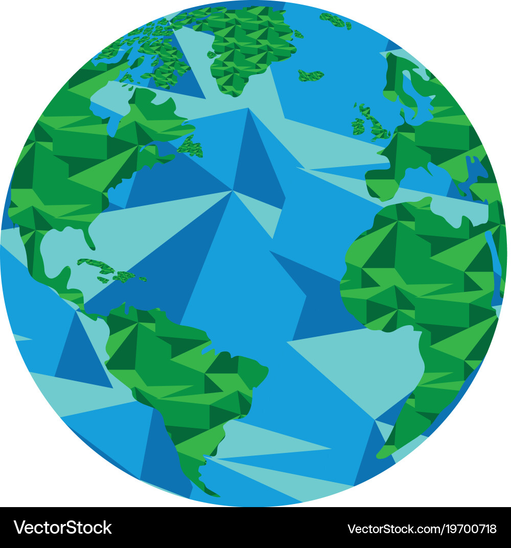 Isolated geometric globe Royalty Free Vector Image