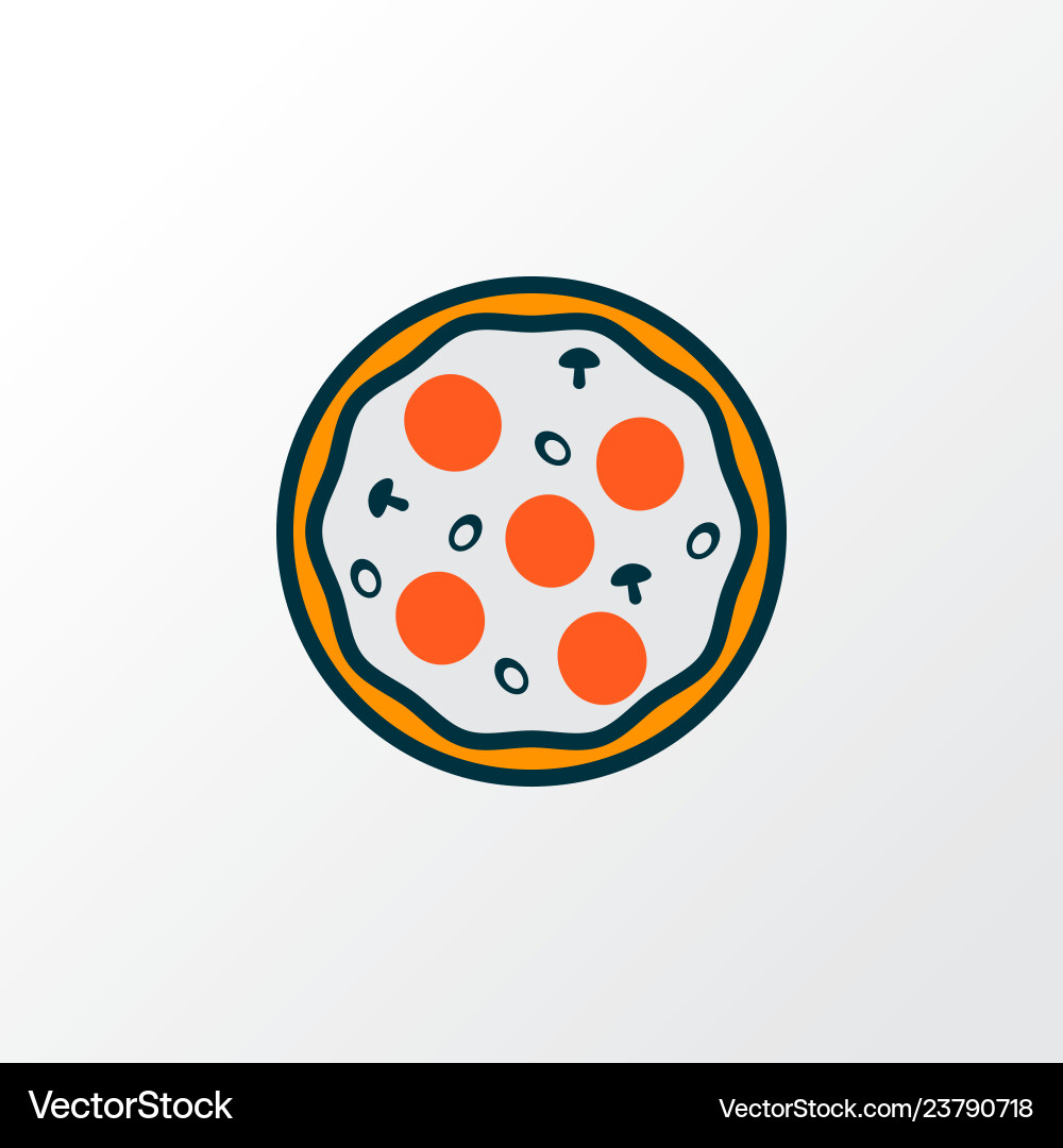 Italienische Pizza-Symbol farbige Linie Symbol Premium