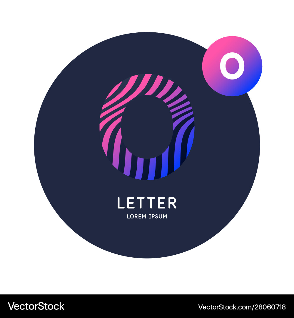 Letter o latin alphabet display Royalty Free Vector Image