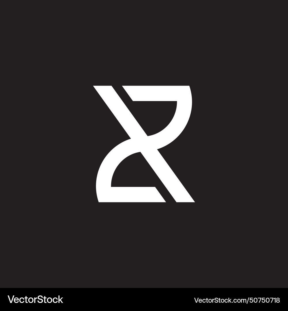 Letter zx pd simple connect line logo Royalty Free Vector
