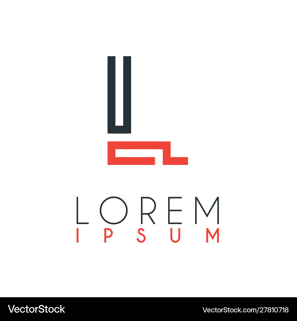 Logo between letter l and or ll Royalty Free Vector Image