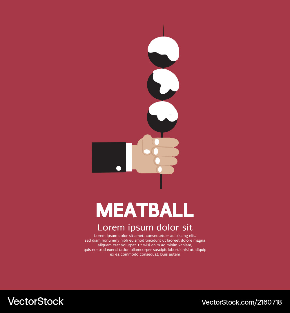 Meatball in skewer Royalty Free Vector Image - VectorStock