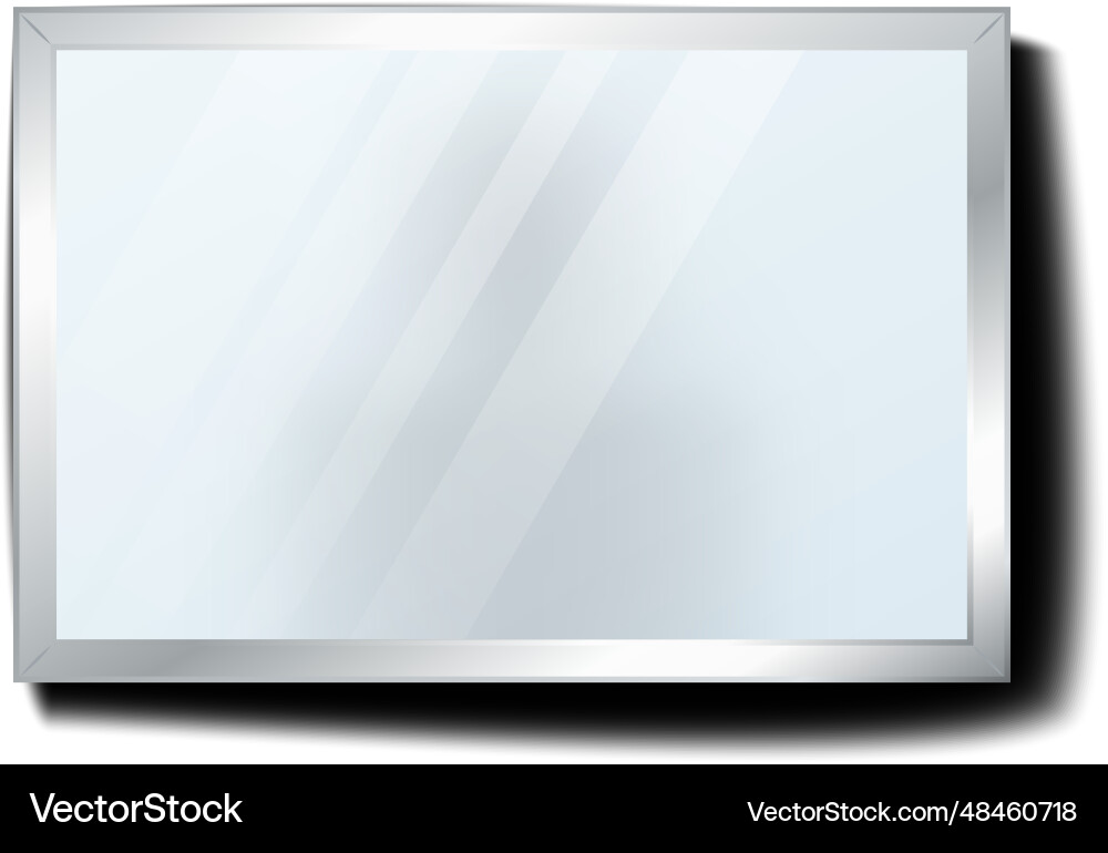 Squared mirror mockup wall reflective surface Vector Image