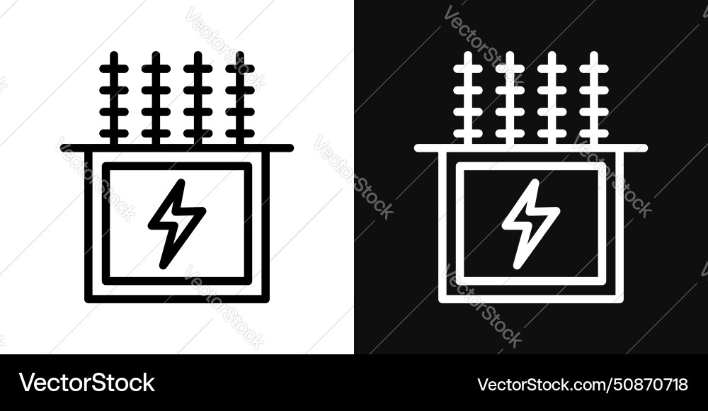 Transformer icon set power substation electric Vector Image