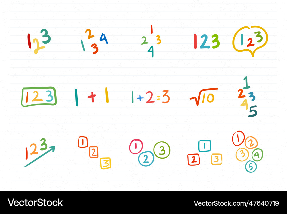 Back to school learning number elementcute Vector Image