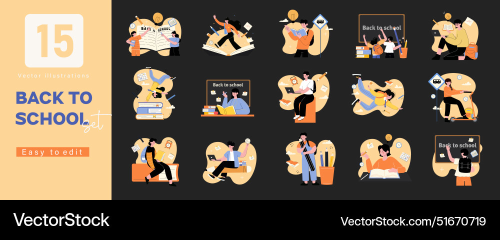 Back to School Students Royalty Free Vector Image