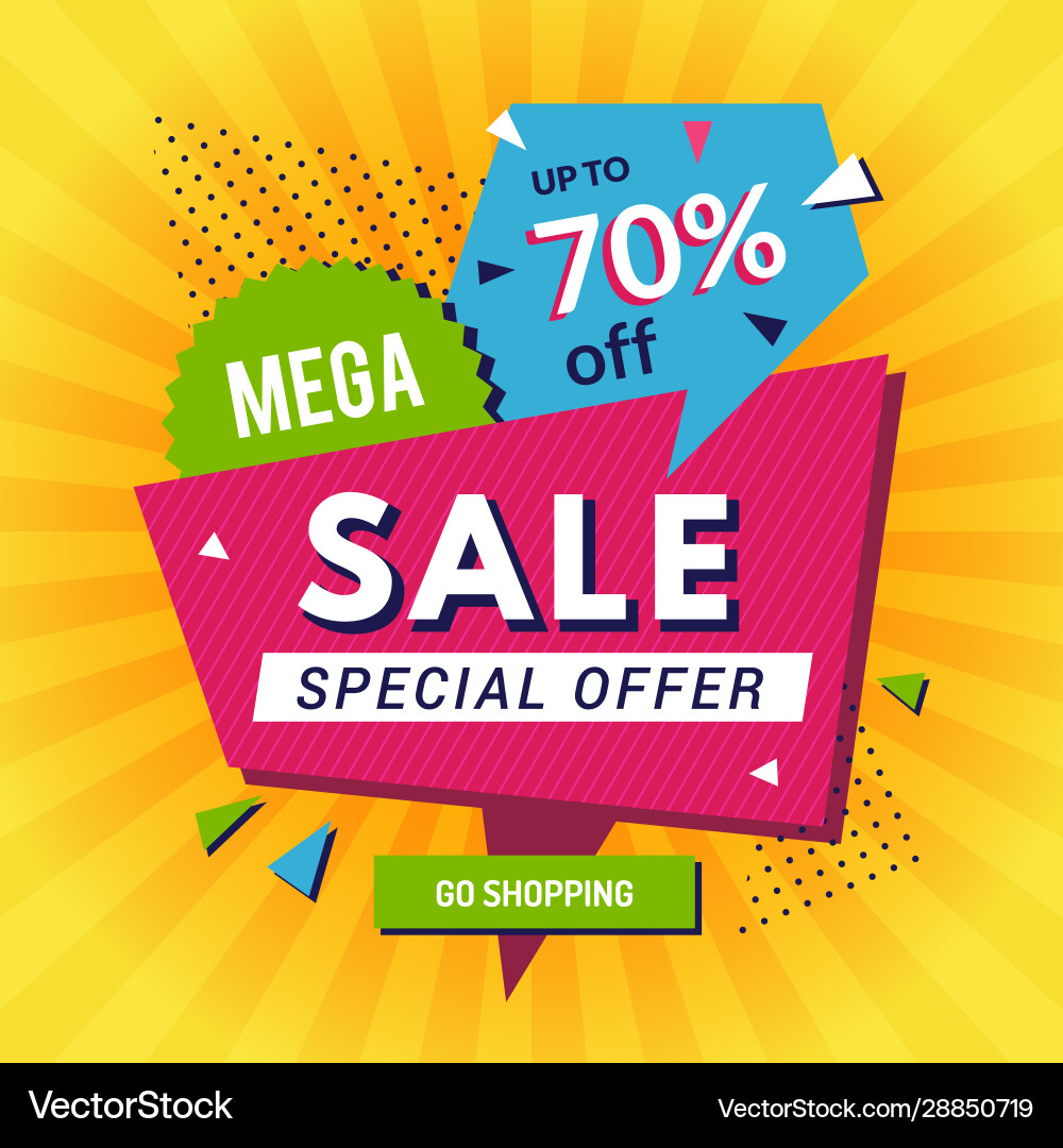 Big Sales & Discount Promo Poster Royalty Free Vector