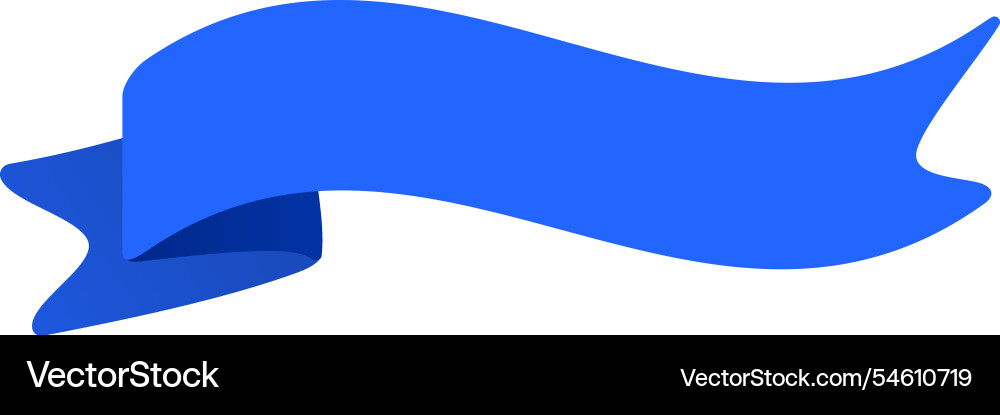 Bright blue ribbon waving and flowing elegantly Vector Image