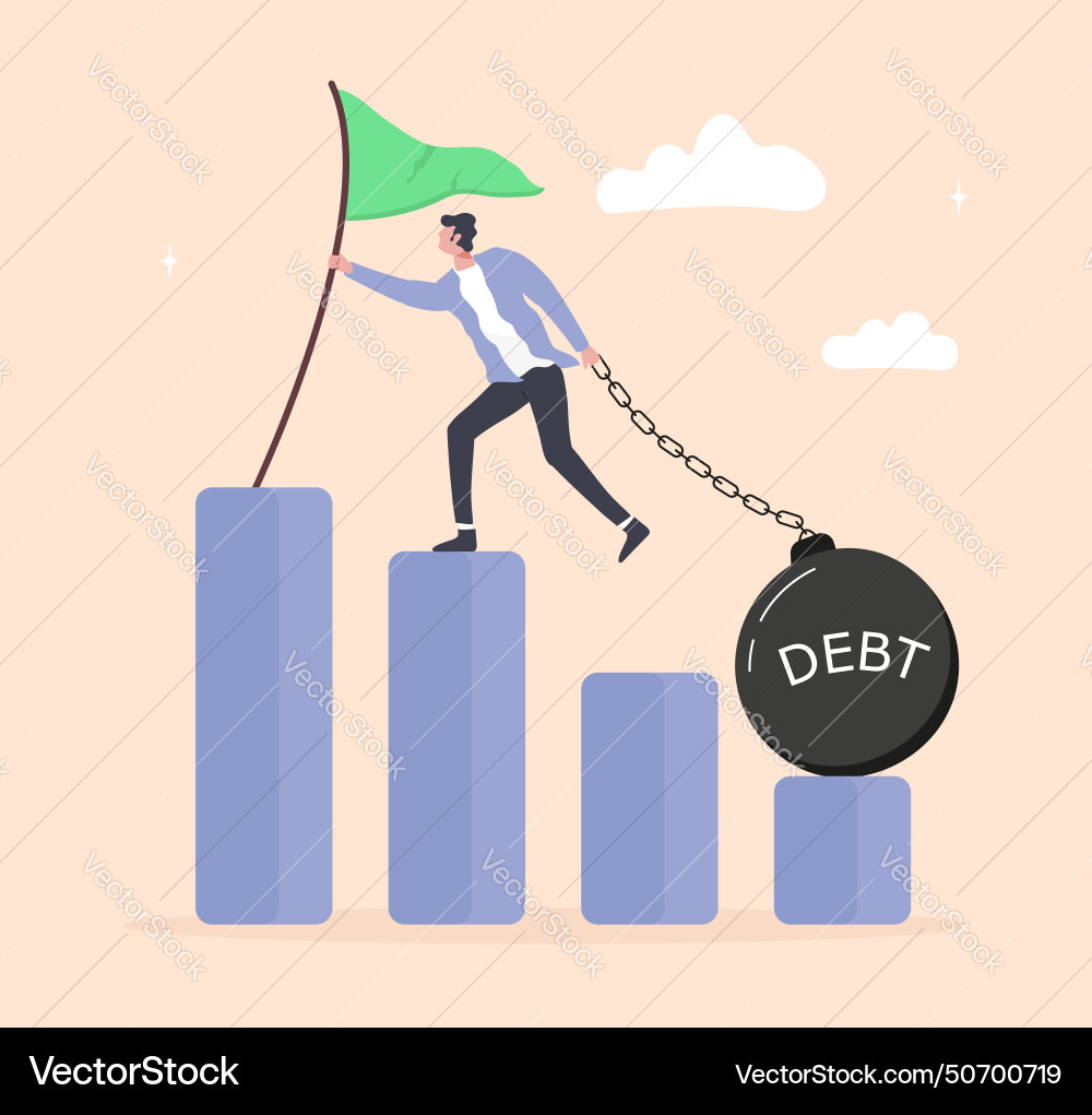 Business debt problem finding a solution Vector Image