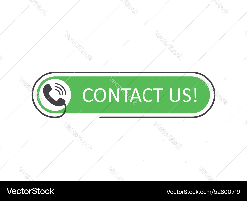 Call us button icon in flat style phone number Vector Image