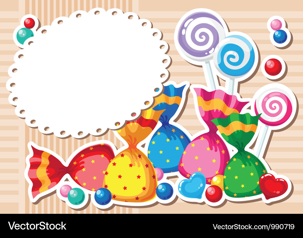 Candy Sticker Background - Bright & Colorful Vector Image