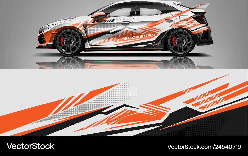 Car decal wrap design graphic abstract stripe Vector Image