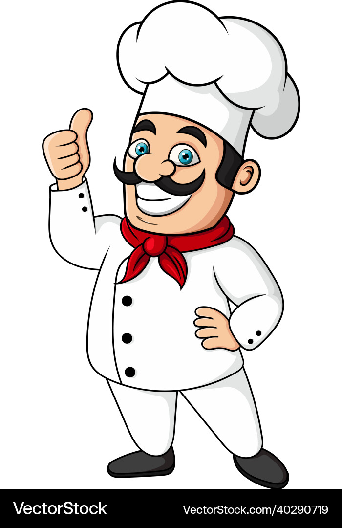 Cartoon glücklich Koch Mann geben einen Daumen Vektorbild