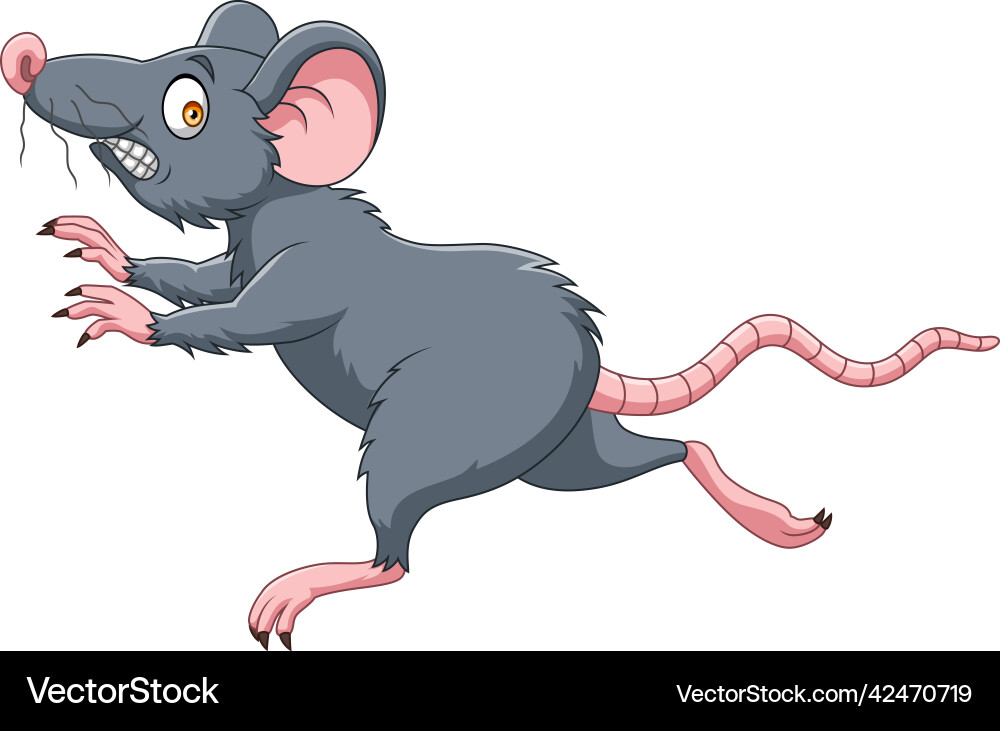 Cute little mouse cartoon running Royalty Free Vector Image