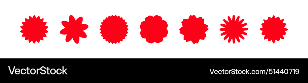 Cute red sale tag starburst set Royalty Free Vector Image