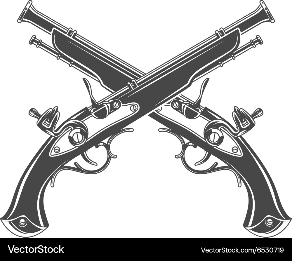 Firelock musket armoury logo template Royalty Free Vector