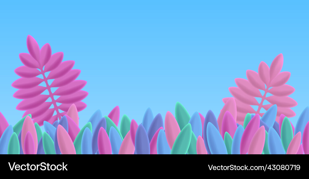 Horizontal border of leaves and branches Vector Image