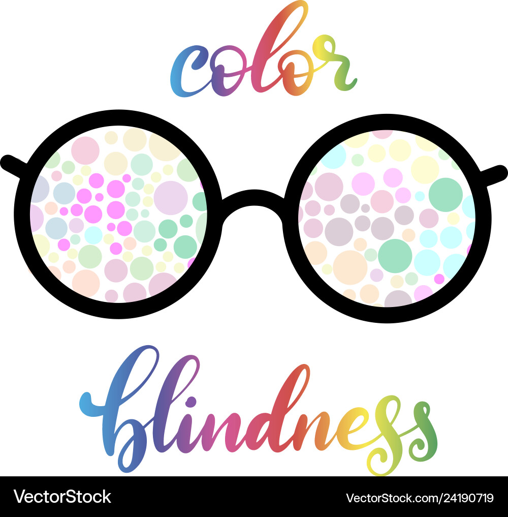 Lettering of color blindness Royalty Free Vector Image