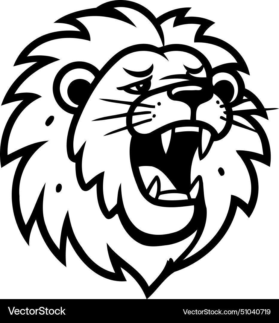 Lion head mascot isolated on white Royalty Free Vector Image