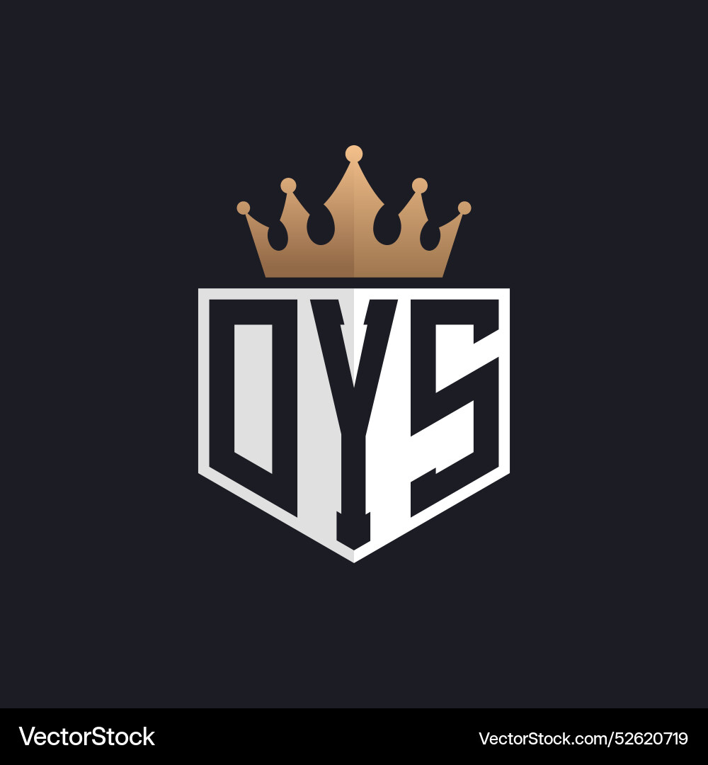 Luxury dys logo with crown elegant initials Vector Image