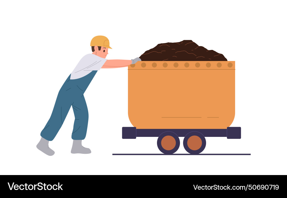 Man worker cartoon character transporting Vector Image
