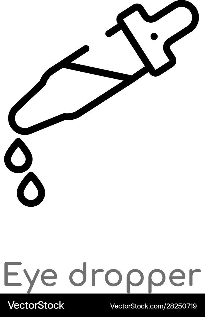 Outline eye dropper icon isolated black simple Vector Image